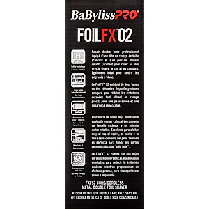 BaBylissPRO Barberology Double Foil Shaver, FXFS2 SILVERFX Professional Electric Shaver