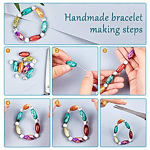 arricraft 100Pcs Baking Painted Glass Oval Beads, 22×10mm Colorful Loose Beads for Bracelets Jewelry Making(Hole: 1mm)