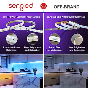 Sengled Smart LED Strip Lights, 16.4ft Wi-Fi LED Lights Work with Alexa and Google Home, 16 Million Colors, RGB, Music Sync, Adjustable Length, 25,000 Hours Life, Multi-Mode Support for Game, Movie