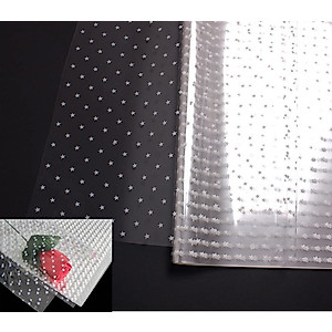 NatureMan 50 sheets Clear Cellophane flower wrapping paper,waterproof Clear Wrap Cellophane,for Flower Gift Baskets Wrap (White star)