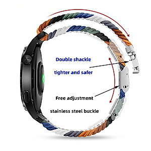 Mazoft 20mm Bands Compatible with Samsung Galaxy 7 6 5 Pro 4 & 6 Classic Active 2 47mm 46mm 45mm 44mm 43mm 42mm 40mm Watch；Quick Release Replacement Nylon Braided band for Samsung Galaxy Watch 7 6 5