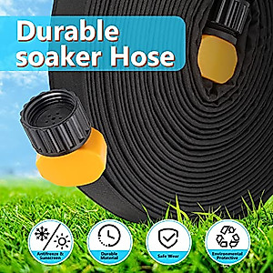 JAZIPO Premium Soaker Hose 15ft - Efficient Garden Drip Irrigation System - Heavy Duty Watering Hose Water-Saving, Linkable Sprinkler Hose, Garden Hose Kit for Consistent Watering