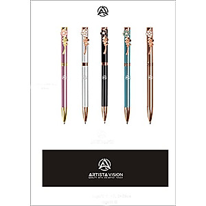 Artista Vision Flower Clip Design Womens Pen with Gift Box (Rose Gold) Cute pen for a nice Gift. Black pen ink. Nice rose gold pen people who like fancy pens