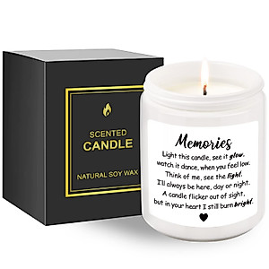 Memorial Candles Gifts for Loss, Condolences Gifts, Sympathy Gifts, Bereavement Gifts for Loss of Loved One, Mother, Father, Son, Daughter, Husband, Wife, Sister, Brother, Women, Men - 7oz Soy Candles