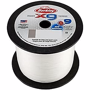 Berkley x9 Braid Superline, Crystal, 30lb test | 45 lbC | 20.6kg, 2188yd | 2000m Fishing Line, Suitable for Freshwater and Saltwater Environments