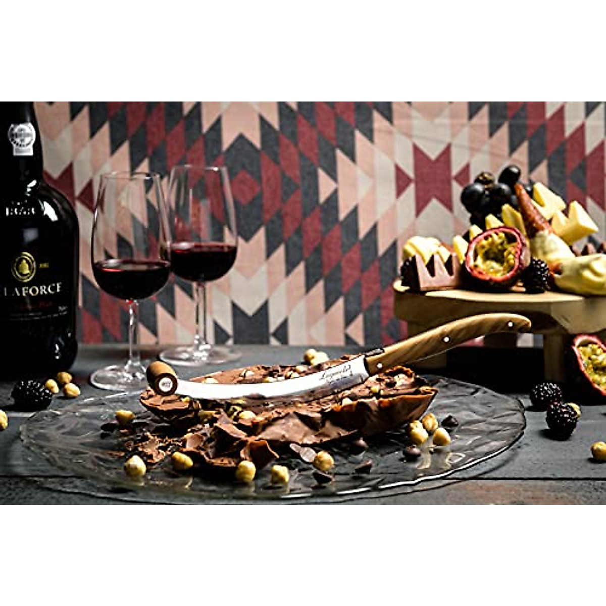 Laguiole Style de Vie Cheese knives, Luxury Line, 3 pieces, Olive Wood, in giftbox