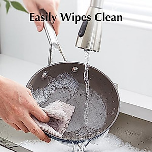 ROCKURWOK 8-inch Nonstick Ceramic Small Frying Pan, Durable and Safe for Induction, Oven and Dishwasher, Ideal for Omelet and Egg, Sapphire Blue