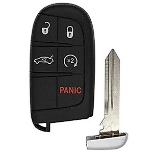 REPROTECTING Silicone Rubber Key Fob Cover Compatible with 2011-2021 Chrysler 200 300 Dodge Challenger Charger Dart Durango Journey Fiat 500 L X Jeep Cherokee Compass Grand Renegade (Black Red)