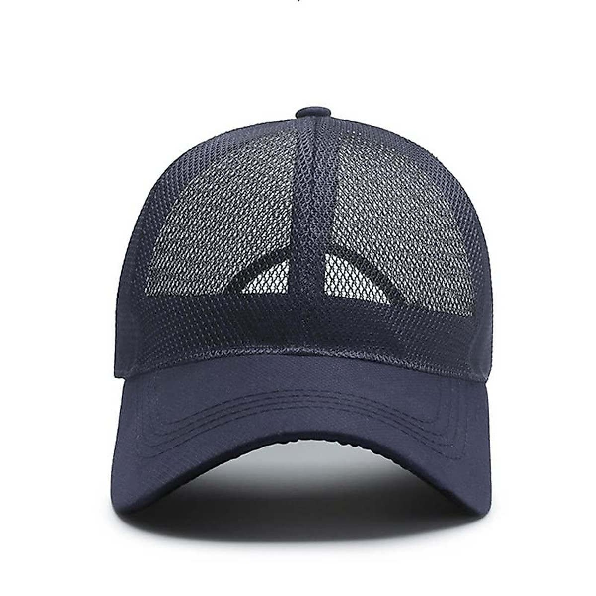 GEGEEN DOMOG Mesh Baseball Cap for Men Women Summer Trucker Hat Solid Quick-Drying Sports Running Hat (Dark Blue)