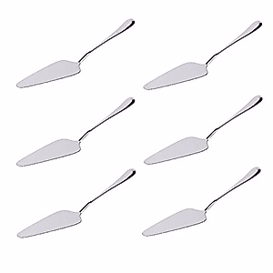 Pie Cake Server Party and Daily Wedding Cake Knife Stainless Steel Pizza Cutter All in One Server with Serrated Cutting Edge (Silver, 6)