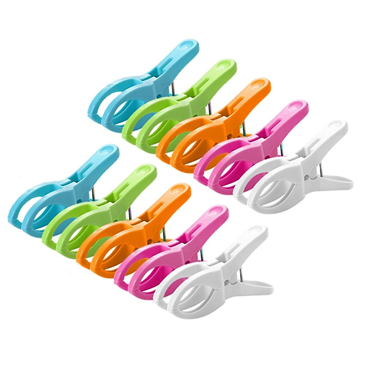 Beach Towel Chair Clips 4.5 Inch 10 Pcs,Big Size Color Plastic Lounge Chair Towel Clips,Pool Clips to Keep Towel from Blowing Away for Family Daliy Use