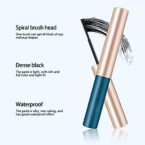 Mascara Waterproof Slender Color Mascara 3D Curling Or Slender Long Lasting Makeup Root Is Distinct Not Clumping (Black, One Size)