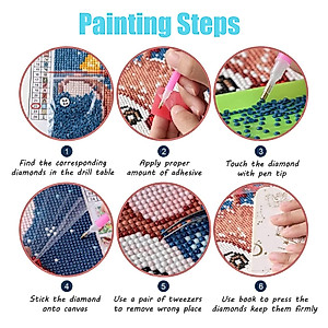 QAZWSX African American Diamond Painting Kits for Adults, Diamond Painting African American Black Art Abstract Black Girl with Angel Wings for Home Wall Decor 30 x 40 cm