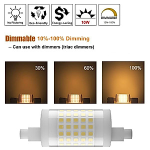 Familite R7S LED Bulb 78MM, 10W Dimmable J78 Flood Light, 100W Halogen T3 Replacement, Warm White 3000K, Pack of 2