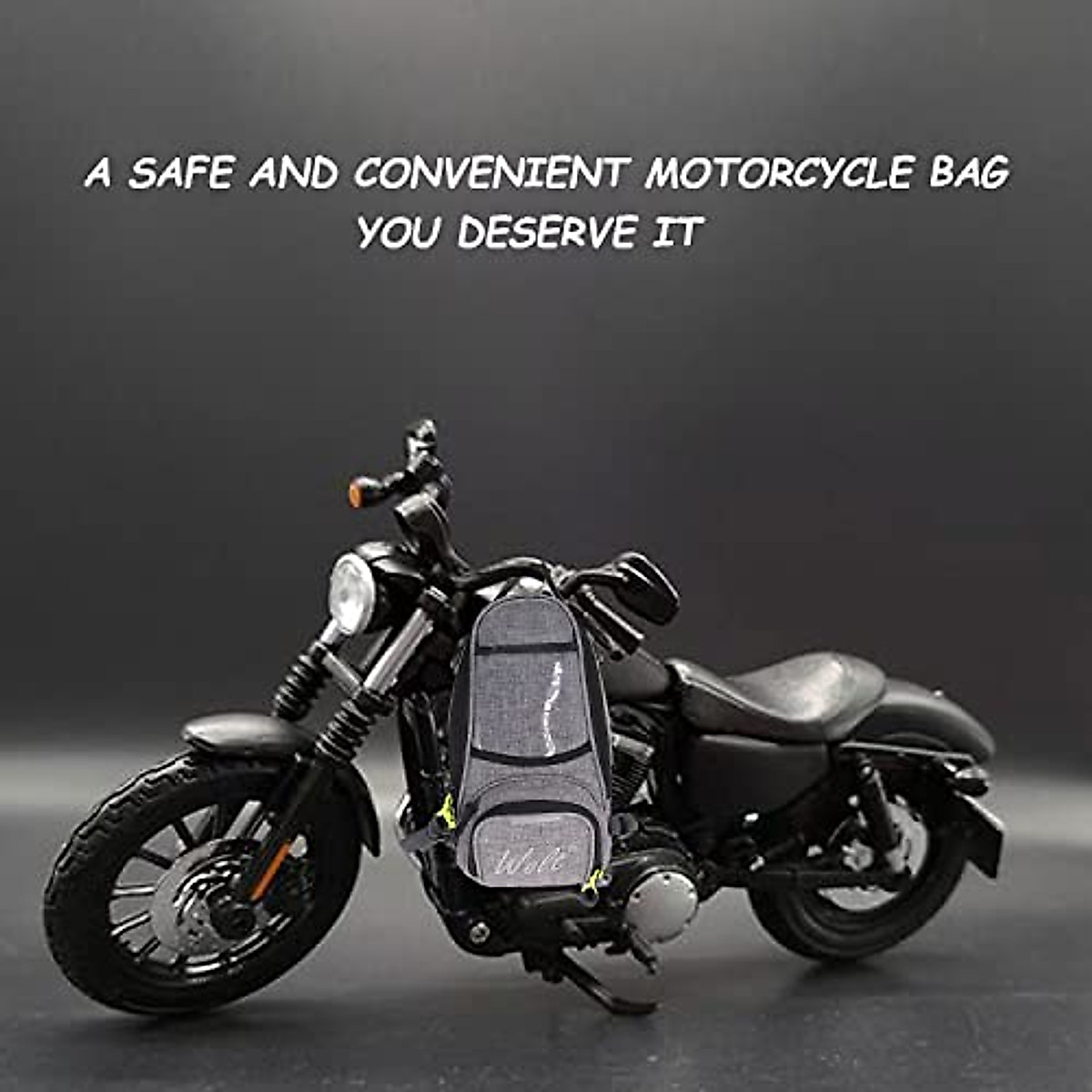 WOLT Powersports Motorcycle Tank Bag With waterproof rain cover Strong Magnetic, Motorbike Bag Transparent Pocket For Cell Phone Navigation, Update Version (Grey) …