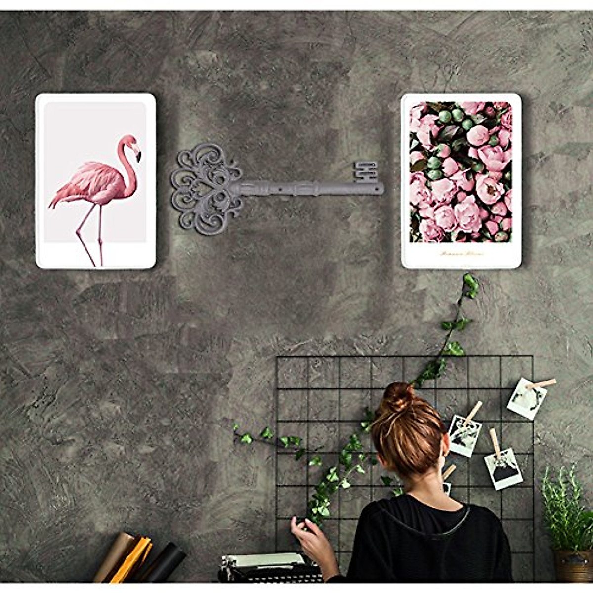 JOHOUSE Large Iron Key, Skeleton Key Decorative Antique Style Decorative Wine Cellar Key Castle Key for Home Décor