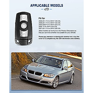 ECCPP KR55WK49123 Uncut 3 Buttons Ignition Key Fob Replacement for B MW 128i 135i 325i 328i 335i 525i 528i 530i 535i 550i 650i M5 M6 X5 X6 KR55WK49123