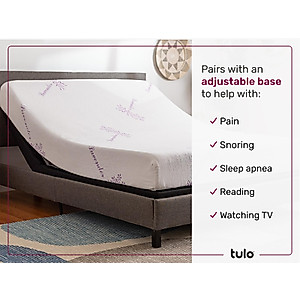 Tulo by Mattress Firm | 12 INCH Memory Foam Lavender Mattress | Pain-REDUCING Pressure Relief | Twin XL Size