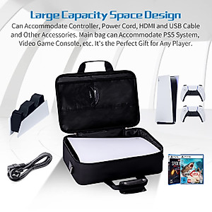 G-STORY Case Storage Bag, Carrying Case Compatible with PS5 Disc and Digital Edition, Travel Bag for Controller, Included Silicone Cover Skin Protector