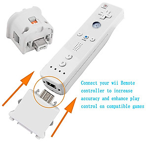 LACTIVX Wii Motion Plus Adapter, 2 Packs Upgraded Motion Attachment for Wii Remote Controller (White)