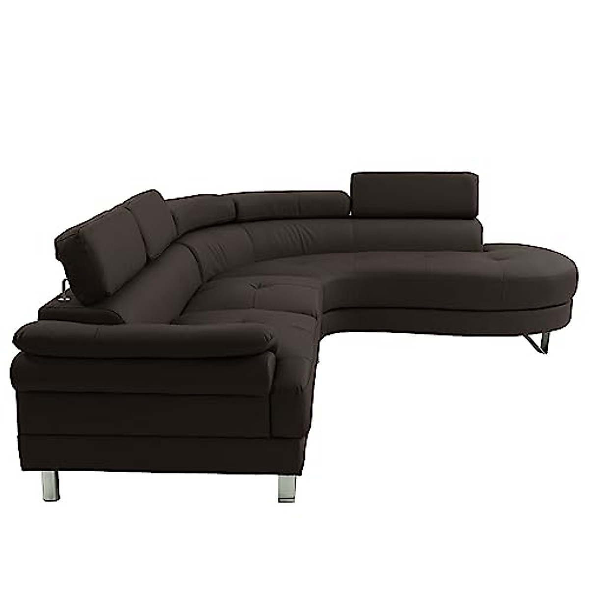 Poundex F6984 Bobkona Isidro Faux Leather sectional