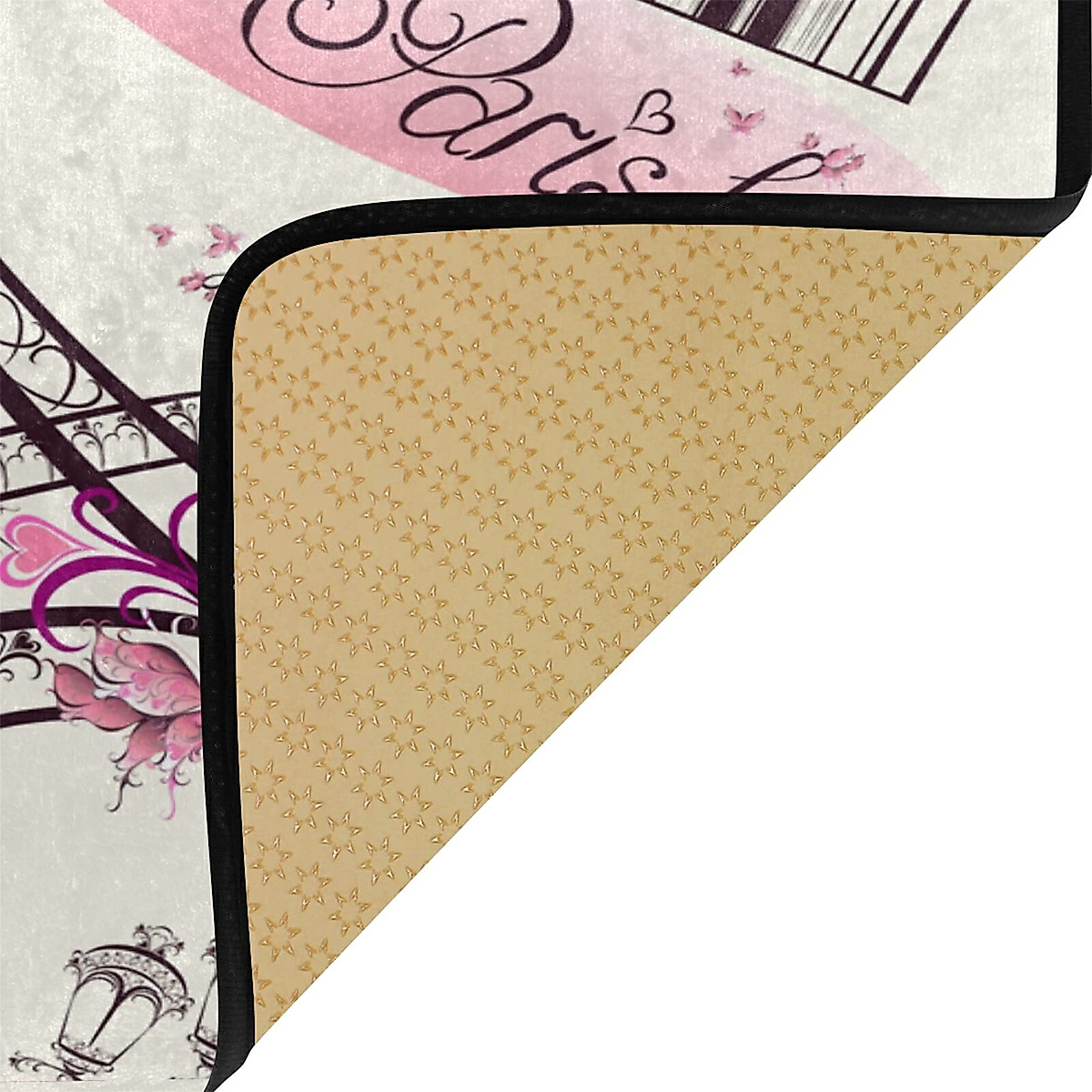 Paris Eiffel Tower FranceKitchen Rugs France Bicycle BalloonKitchen Floor Mats Bath Rug Non Slip Doormat Carpet Area Rugs for Entryway Bedroom Living Room Home Decor 39 X 20 Inch