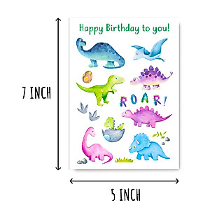 EruditeGifts Happy Birthday To You Card - Dinosaurs Birthday Card - Kids Birthday Card - Dinosaur Birthday Card For Kids - T-Rex Card