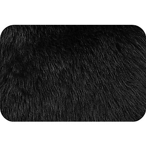 Faux Fur Luxury Shag Black 60 Inch Wide Fabric By the Yard (F.E.