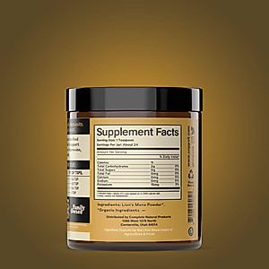 Complete Natural Products Organic Lion's Mane Mushroom for Pets - 4oz - Pure Organic Lion's Mane Mushroom