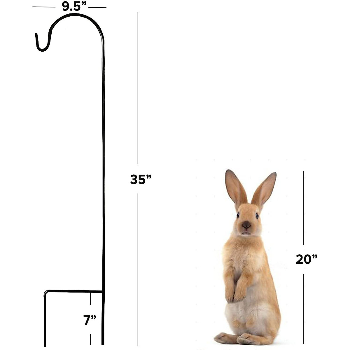 Ashman Shepherd's Hooks 35 Inch (12 Pack), Black, Made of Premium Metal for Hanging Solar Lights, Bird Feeders, Mason Jars, Christmas Lights, Lanterns, Garden Stakes and Wedding Décor.