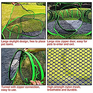 HEYHOME Small Animal Playpen Guinea Pig Hedgehog Cage Rabbit Cage with Fun Surround Tunnel Breathable & Transparent Pop Open Exercise Yard Fence with Top Cover Anti Escape（Patent Pending）