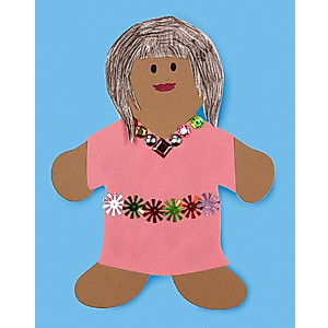 Hygloss Products People Paper Cuts Outs Multi-Cultural Mommy Shape-7 Inches-25 Pack, Assorted