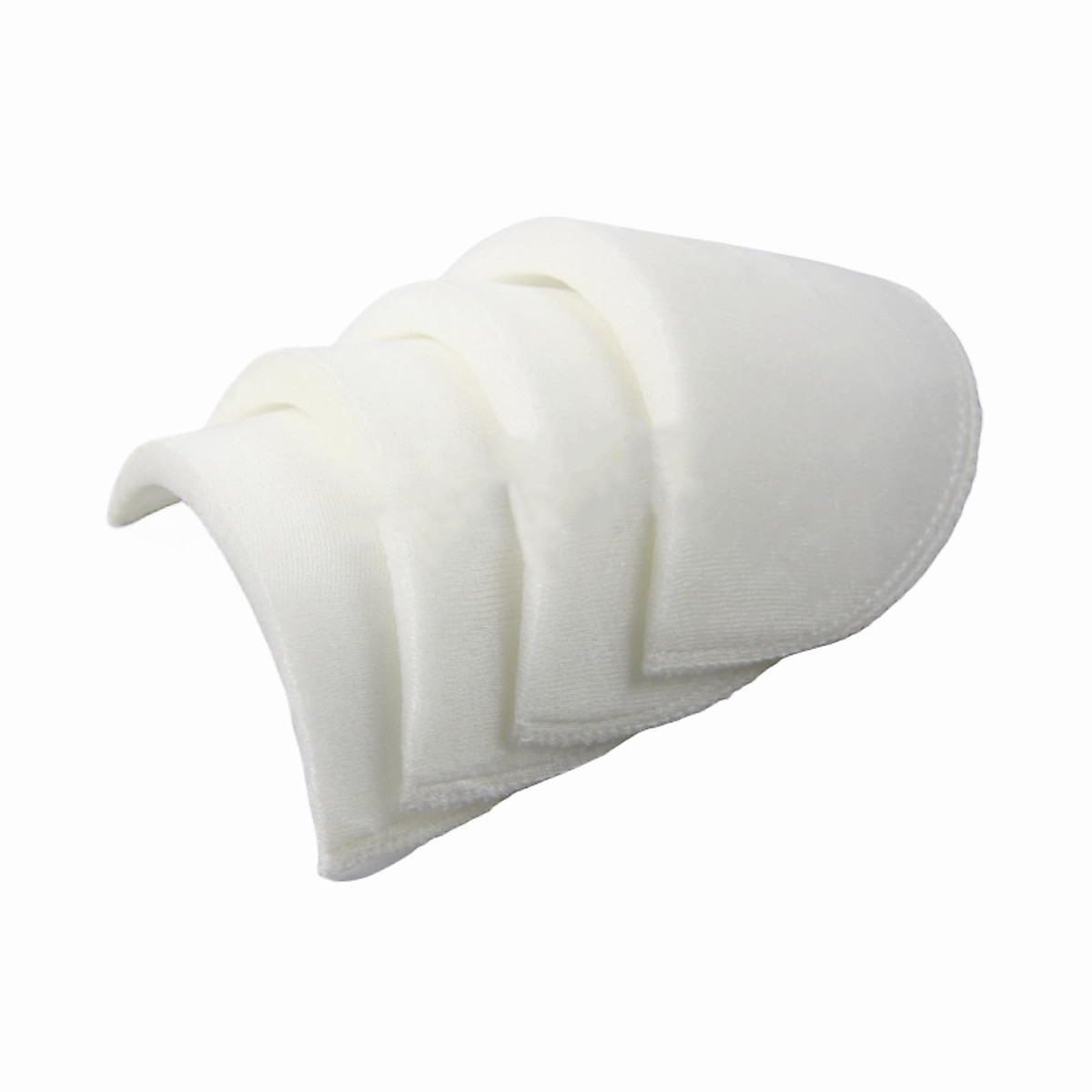 BeeSpring 4 PCS Covered Set-in Shoulder Pads Sewing Foam Polyester Pads (4 White)