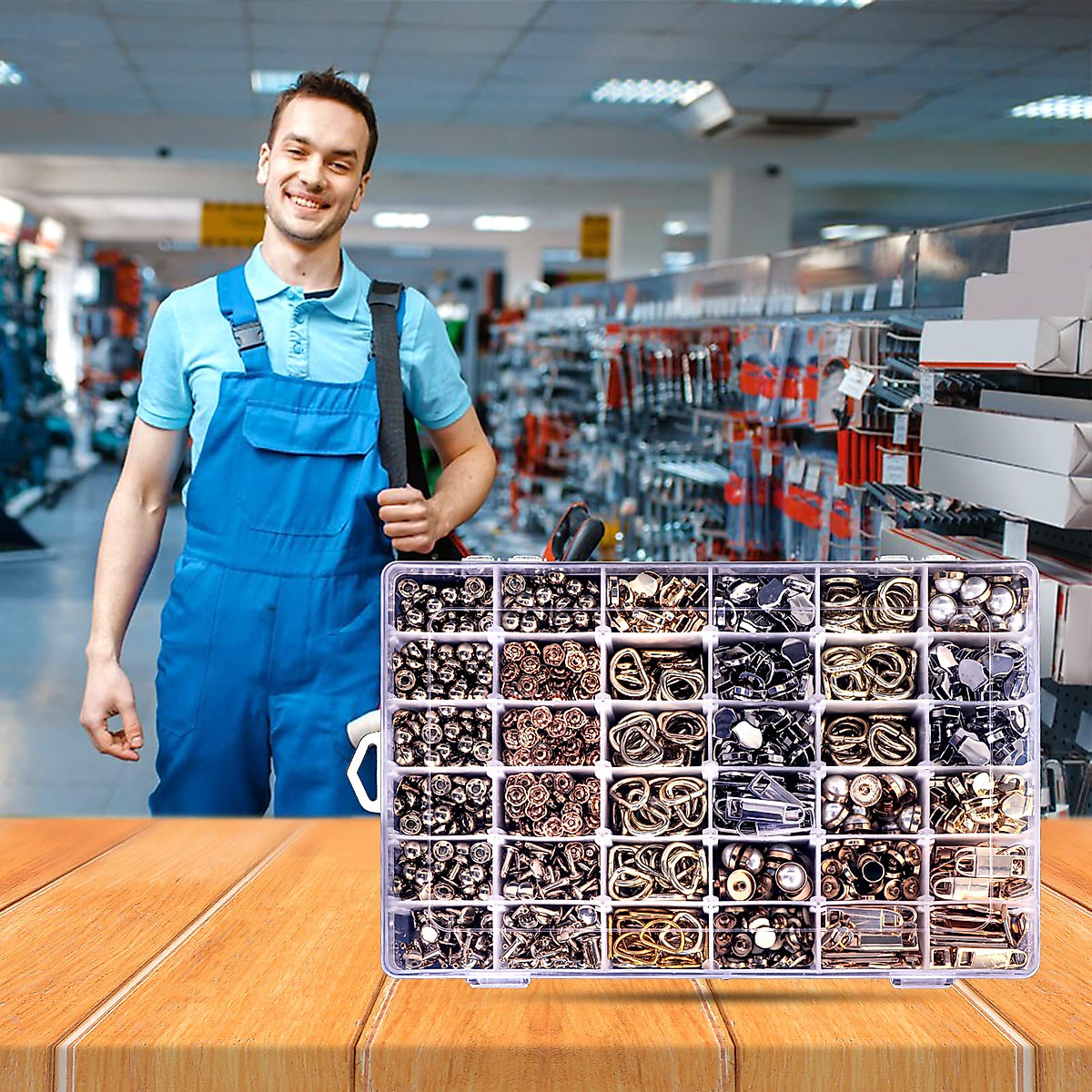 FYY (2 Pack) Plastic Organizer Box 36 Grids, Clear Plastic Organizer Box Storage with Adjustable Dividers, Craft Storage Container, Bead Box, Fishing Tackles Box, Jewelry Box, DIY Art Craft Accessory