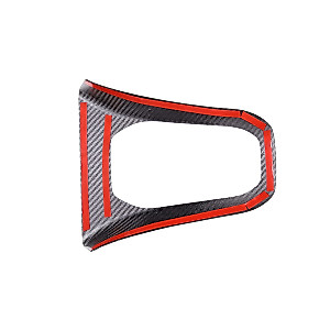 RURZTDAKM Car Center Console Dashboard Horn Decorative Protector Cover,Real Carbon Fiber Trim,Fit for Toyota Supra GR A90 A91 MK5 2019-2022,Auto Interior Accessories (Black Carbon Fiber)