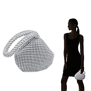 Leemiman Silver Evening Handbag Beaded Clutch Purses For Women Wedding Party Prom Evening Bag, 1920s Flapper Gatsby Costume Accessories