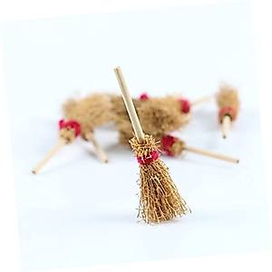 COOLHIYA 10pcs Witches Hanging Halloween Dollhouse Broom Mini Besom Mini Halloween Decorations Brooms Witch Broom Cosplay Broom Props Toy Witch Prop Pendantdant