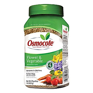 Osmocote 277160 Flower and Vegetable Smart-Release Plant Food, 14-14-14, 1-Pound Bottle (Рack of 2)
