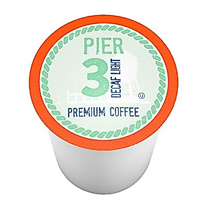 Pier 3 Light Roast Decaf Coffee Pods, Compatible with 2.0 K-Cup Brewers, 40 Count
