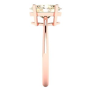 Clara Pucci 2.5ct Oval Cut Solitaire Natural Brown Morganite Engagement Wedding Bridal Promise Anniversary Ring 18K Rose Gold Size 3.5
