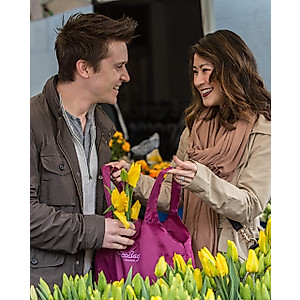 ChicoBag Original Compact Reusable Grocery Bag w/Attached Pouch and Carabiner Clip | Perfect for Shopping, Travel, Organization | Eco-Conscious Packable Tote | Purple (Pack of 4)