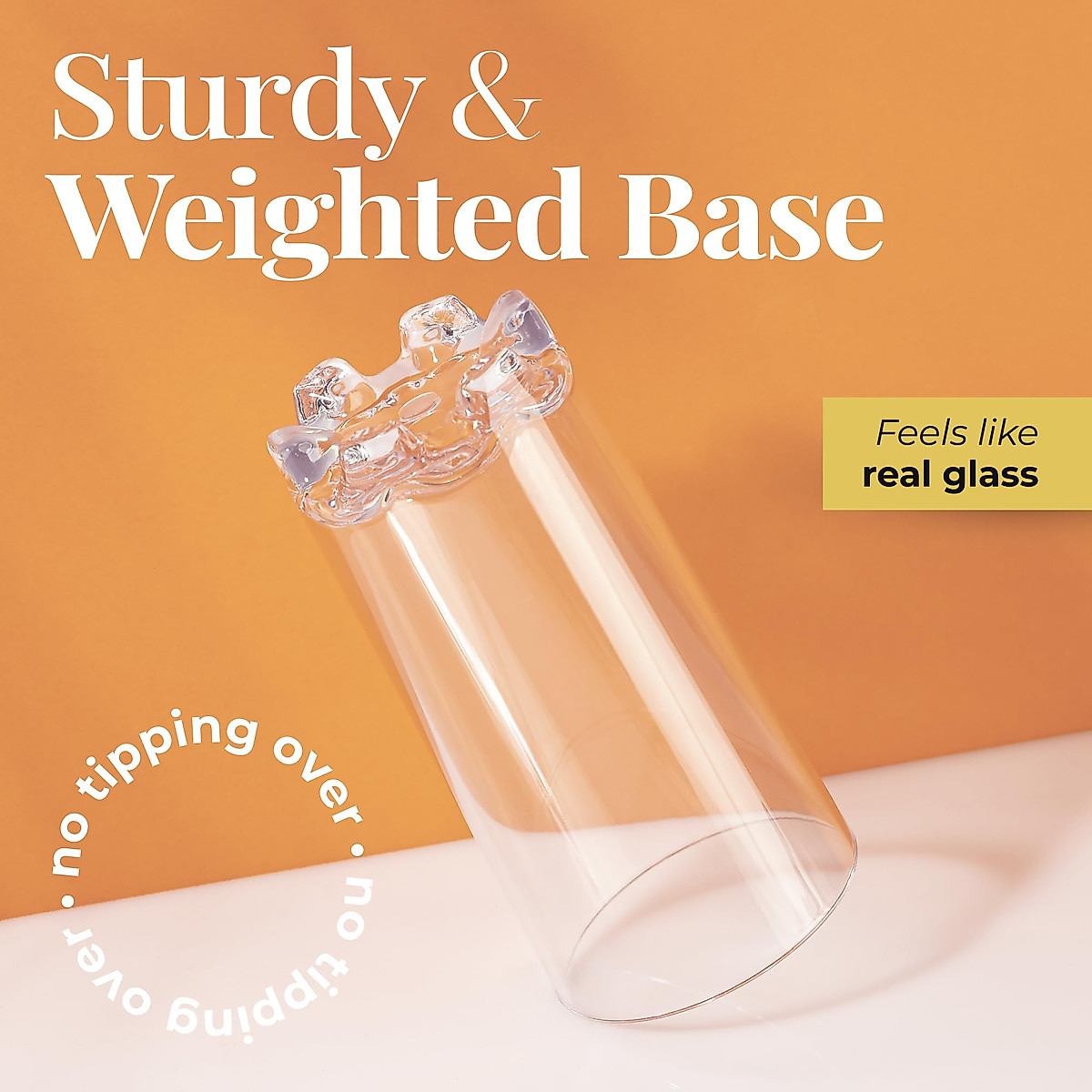 Vivocci Unbreakable Tritan Plastic Water Drinking Glasses Set of 6 - Ideal for Juice Beverages & Cocktails - Shatterproof Glassware - Highball Tall Clear Cup Tumblers - Dishwasher Safe Drinkware 12 oz