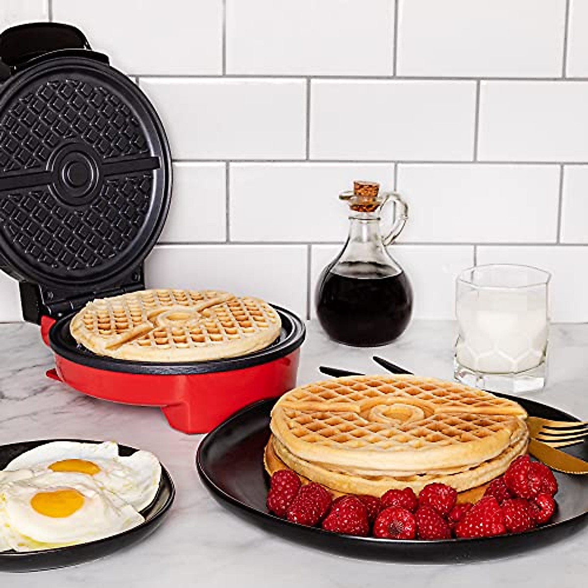 Uncanny Brands Pokemon Waffle Maker - Make Bounty Pokeball Waffles - Kitchen Appliance
