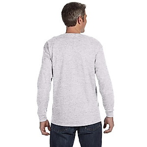 Hanes TAGLESS Long-Sleeve T-Shirt,Ash,Large