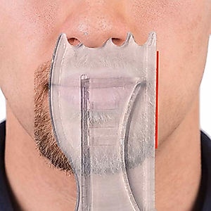 Beard All-In-1 Men Comb Beard Template Shape Adjustable Styling Stencil Rotating Beauty Tools Wet Dry Hair Brush Kids (Transparent, One Size)