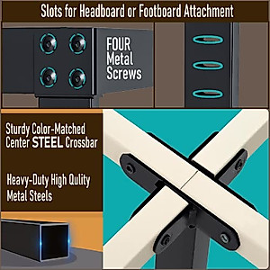 Auroral Zone Queen Bed Frame 18" High, 3" Wide Wood Slats 3500 Pounds Support for Foam Mattress No Sagging, No Slip, No Box Spring Needed/Underneath Storage/Noise Free/Easy Assembly-Black