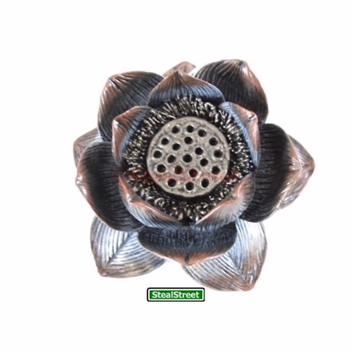 SUMMIT COLLECTION Eastern Enlightenment Lotus Flower Meditation Incense Burner, Zen Buddhist Home Décor
