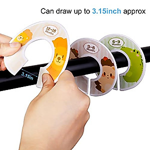 Upain Baby Closet Size Dividers for Clothes Set of 8 Nursery Floral Animal Starry Sky Clothes Organizer by Size/Ages from Newborn to Toddlers Wardrobe Hanger Dividers for Unisex Baby Girls Boys