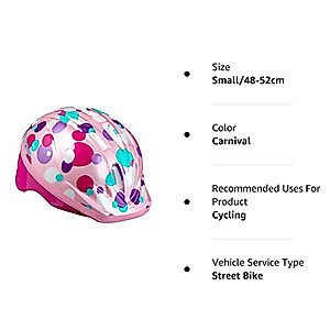 Schwinn Classic Toddler Bike Helmet, Dial Fit Adjustment, Kids Age 3 - 5 Year Olds, Girls and Boys Suggested Fit 48 - 52 cm, Carnival