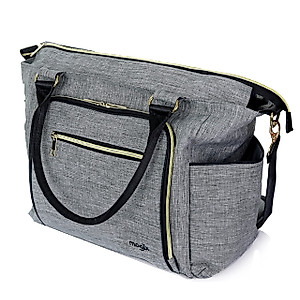 Mogix SMART Baby Diaper Bag with Portable Phone Charger, Changing Pad, Wet Dry Bag, Stackable Snack Container and Power Pack